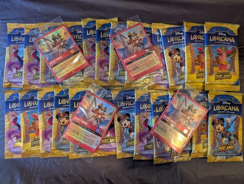 Disney Lorcana Inkland 24x Booster Packs & 4x Mickey Mouse Pirate ...