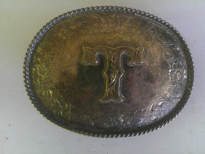 VTG KENNY RODGERS Silversmith Western Silver & Gold Plated Oval Belt ...