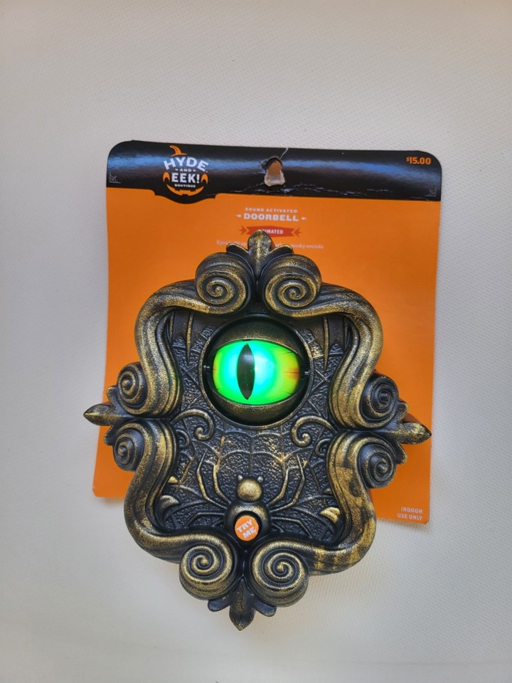 Hyde and Eek Doorbell Animated Scary Eyeball Sound Activated Halloween ...