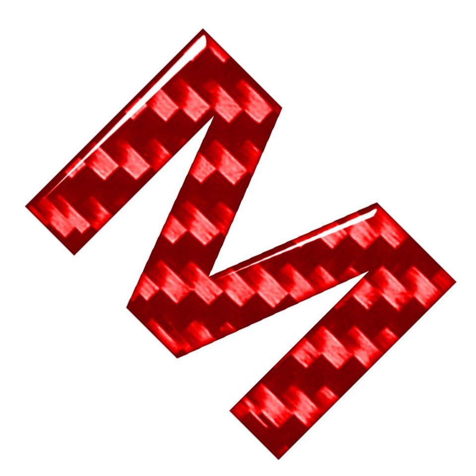 Window Door Wall Car Badge Emblem Alphabet Letter Decals Stickers M red ...