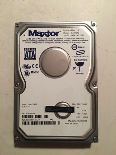 MAXTOR 160GB SATA 8.9cm BACE1G20, N, M, C, A 6L160M013AL1A Aab ...
