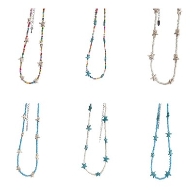 Ocean-Inspired Necklace Beads Charm String Collar Chain | eBay