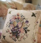 13.5" Elegant Still Life Buds Bouquet Swirl Needlepoint Throw Pillow ...