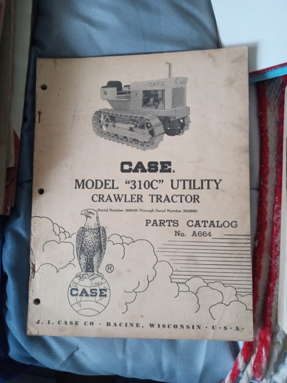 Original 1961 CASE Model 310C Utility Crawler Tractor Parts Catalog No ...