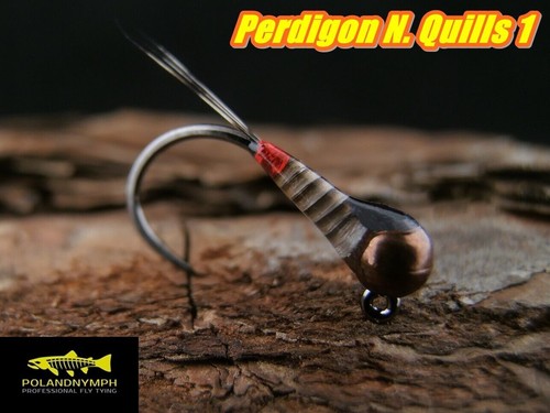 Perdigon Natural Quills Euro Nymph Jig Hooks taille 14,16,18 Perles de ...