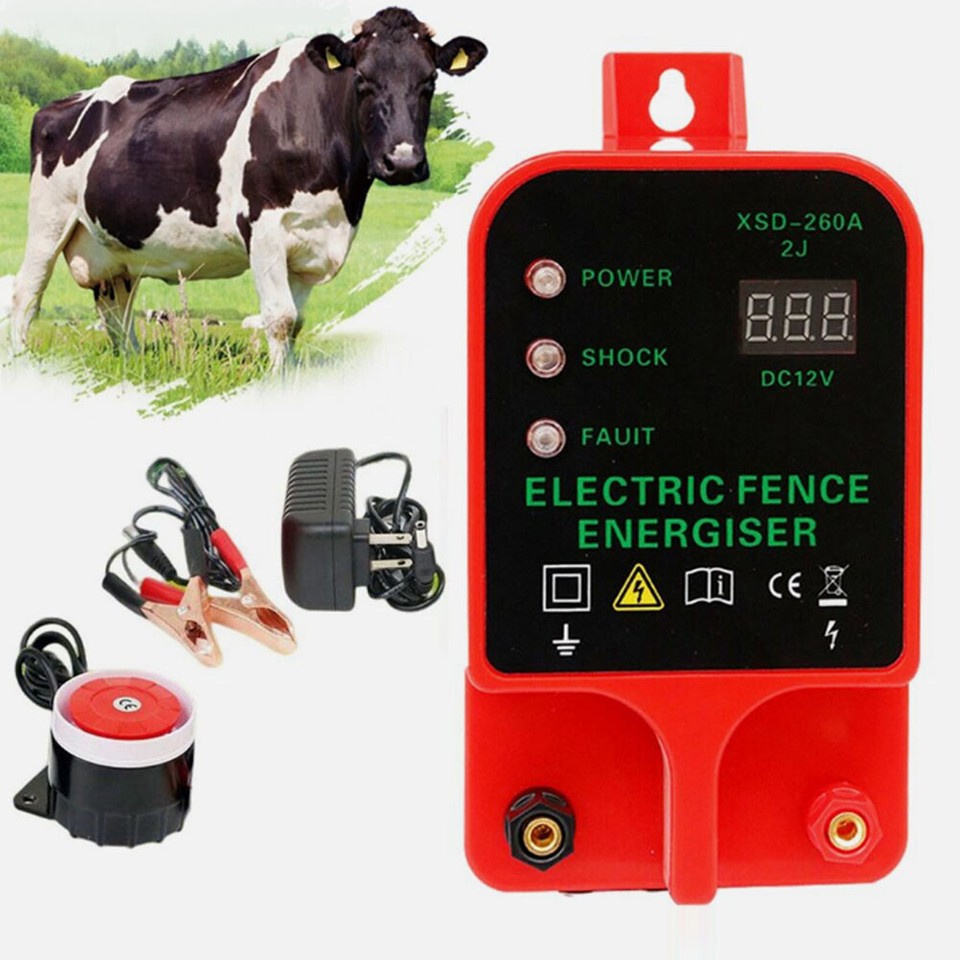 DC12V Solar Power Electric Fence Energizer Electric Fencing Controller ...