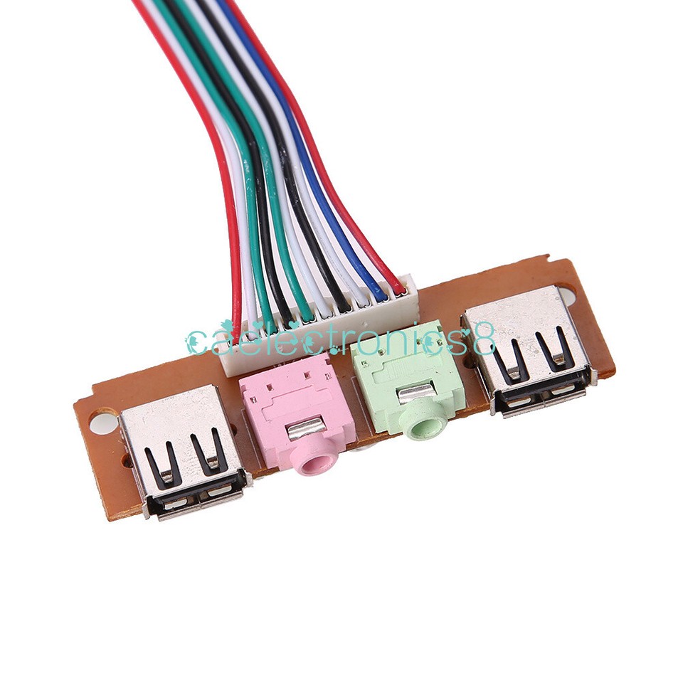 6.8cm 2 USB PC Computer Case Front Panel USB Audio Port Mic Earphone ...