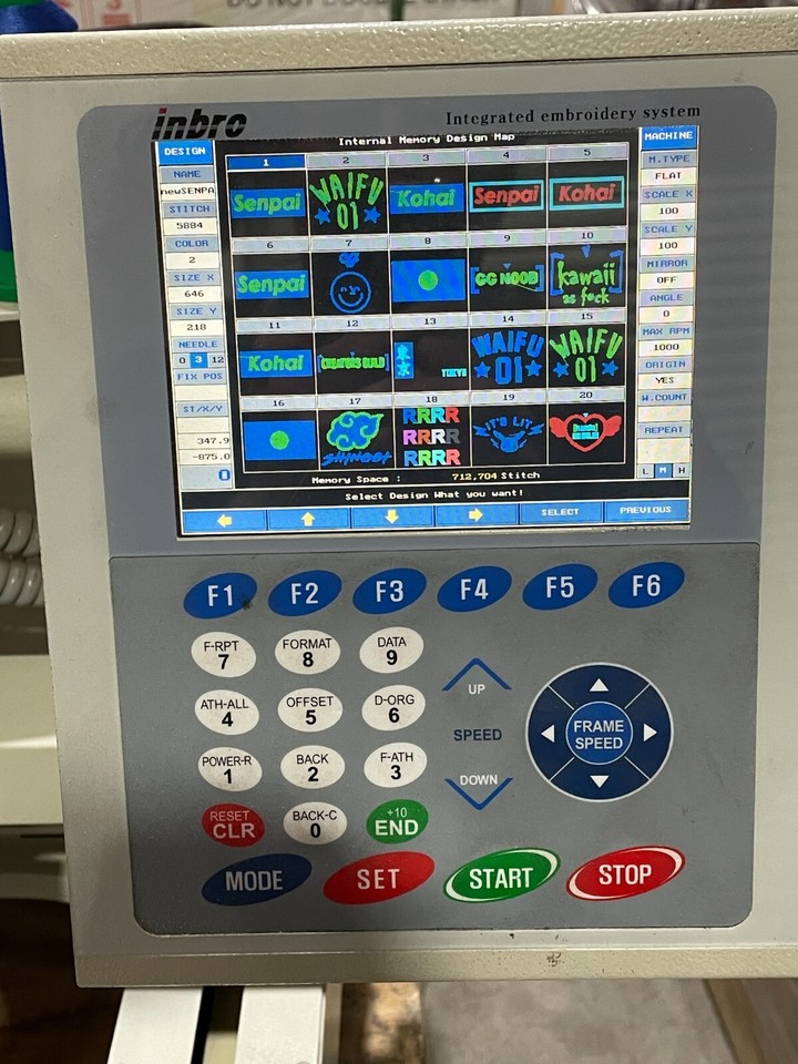 12 needle commercial embroidery machine Inbro IB-C 1201 | eBay