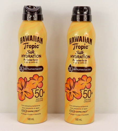 2 Hawaiian Tropic Silk Hydration Sunscreen 12 HR 50+ SPF FPS UVA UVB ...