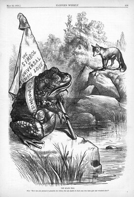 The Communist Quack Frog - Aesop Fox - Thomas Nast - Political Cartoon ...