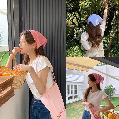 Lattice Hair Strap Retro Hair Scarf Cute Triangle Hair Band Women | eBay