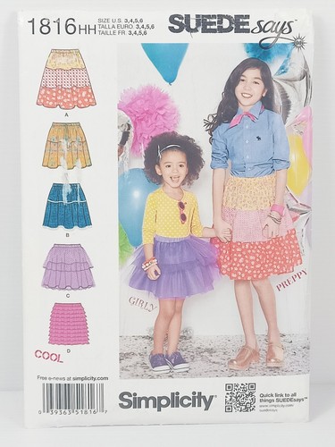 Simplicity Sewing Pattern 1816 HH Sizes 3-6 Tiered Twirly Tutu Skirts | eBay