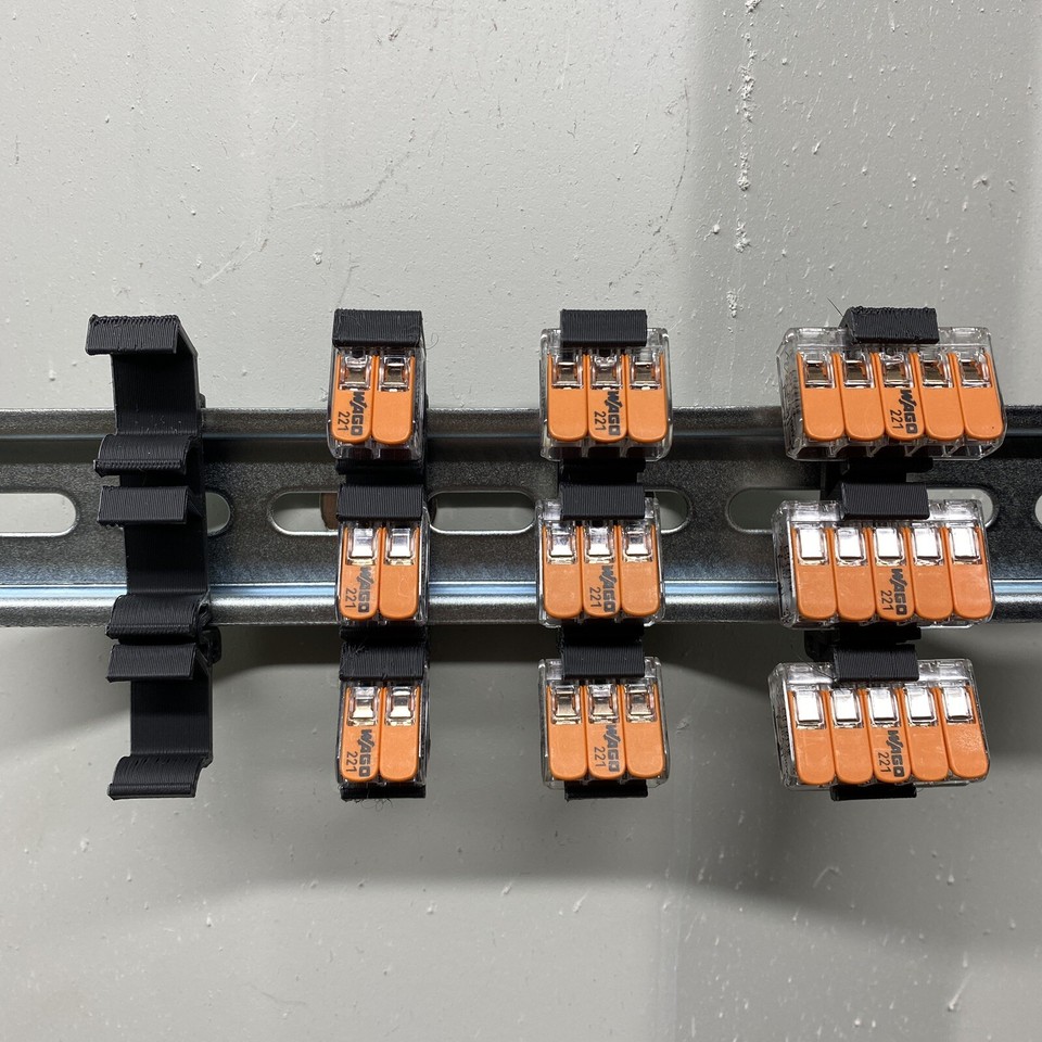 10pcs DIN Rail Mounts For Wago 221 Connectors 3D Printed | eBay