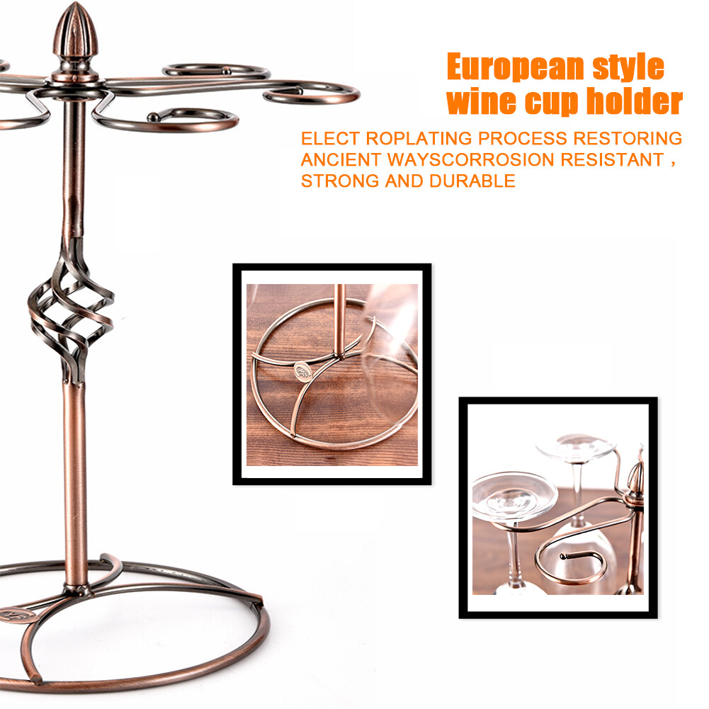 Home Kitchen Display Stand Bar Tabletop Holder Organizer Hooks Wine ...