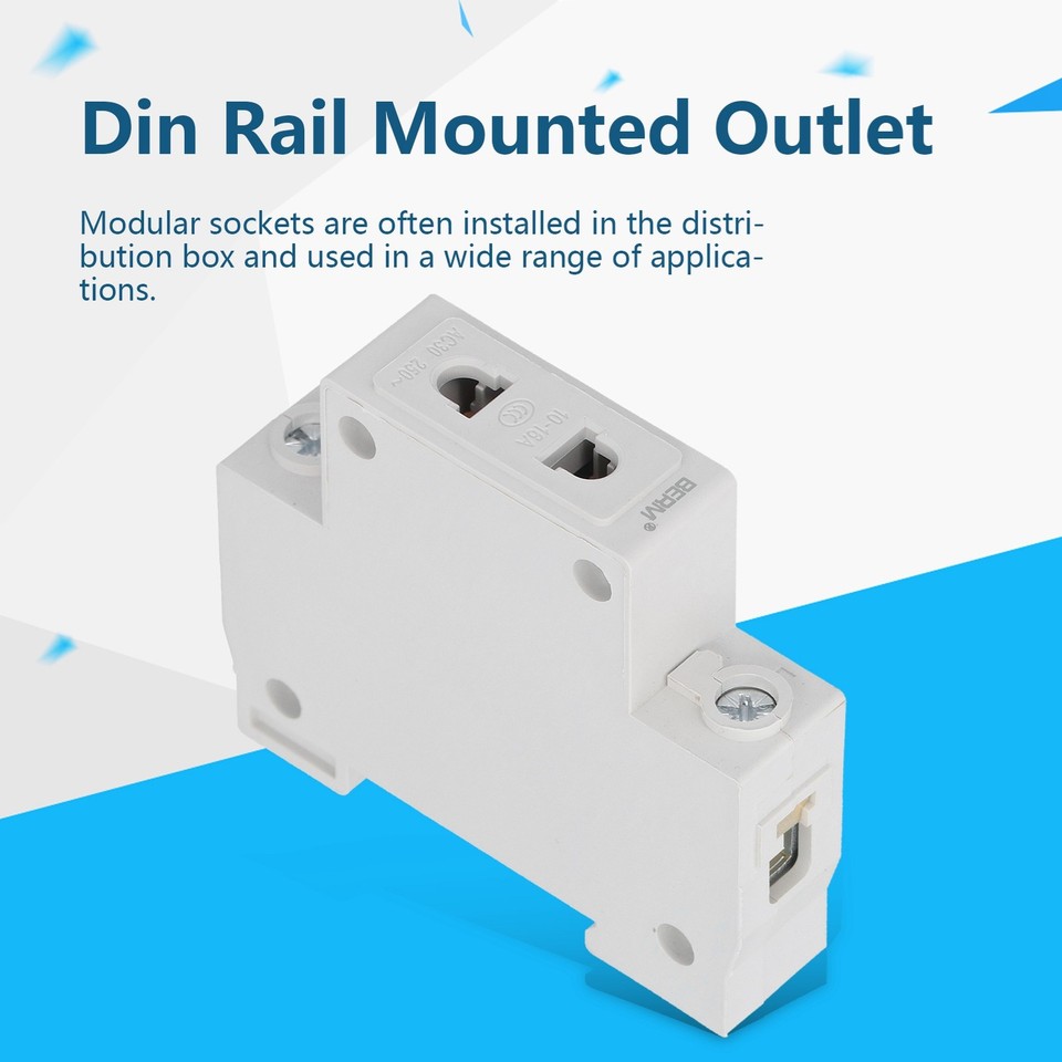 250V 12Pcs BERM Power Socket Din Rail Mounted 2pin Modular Outlet ...