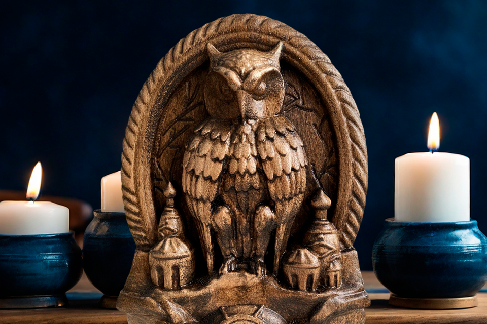 Hecate's Owl Statue Bird Idol Greek Goddess For Pagan Home Altar Kit ...