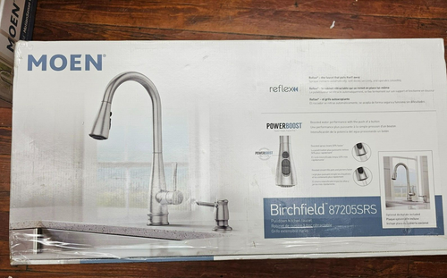 NEW Moen Reyes One Handle Kitchen Faucet & Soap Dispenser Stainless ...