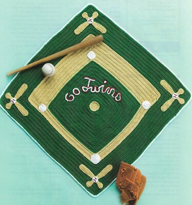 HOME RUN BLANKET BASEBALL AFGHAN CROCHET PATTERN INSTRUCTIONS | eBay