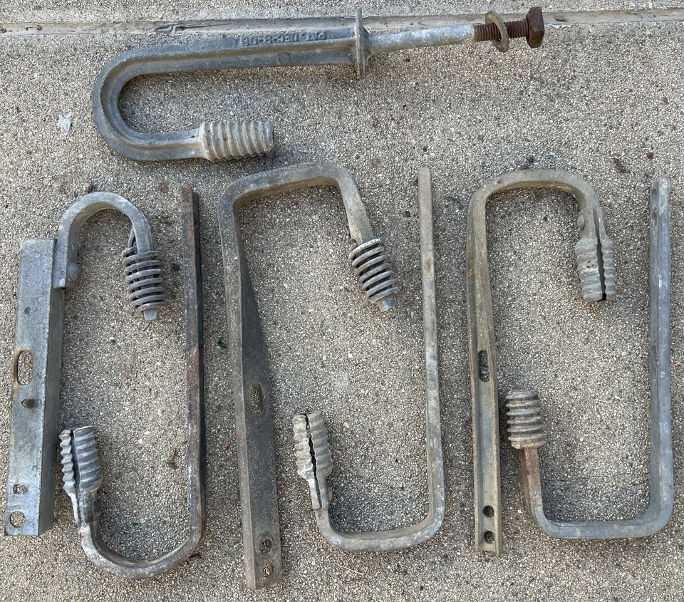 Rare Antique Metal Insulator Pin Brackets (7) - Single Pin Brackets | eBay