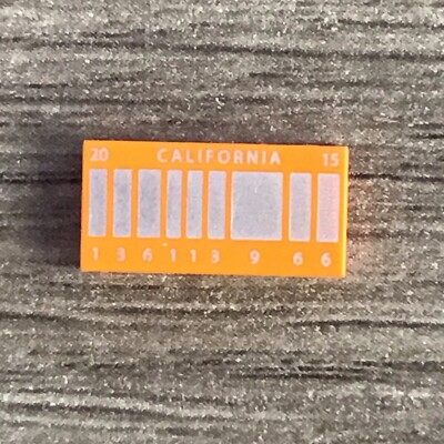 LEGO DELOREAN ORANGE LICENSE PLATE 1x2 TILE from 21103 set Part ...