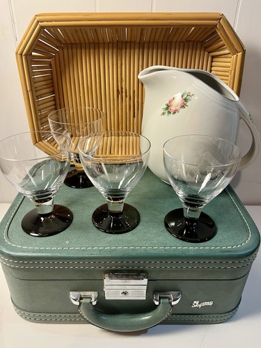 Vtg Bryce Mode Brown Wine Dessert Glasses Stem Footed Set Of 4 MCM | eBay