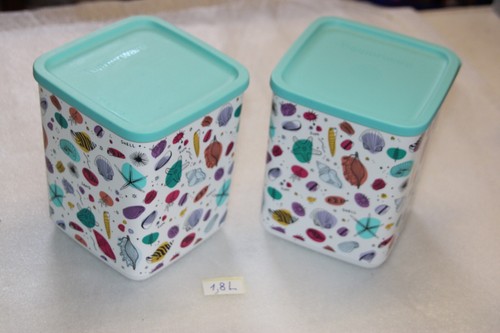 TUPPERWARE 2 boites conservation hermétique décor coquillage 1,8L ...