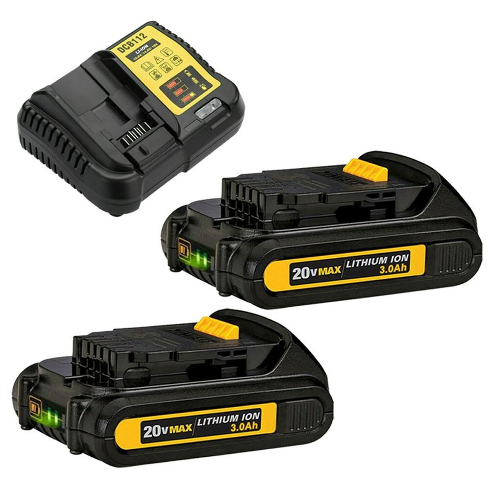 2 pack 20V For DeWALT Max XR Lithium Ion DCB201 DCB203 DCB207 Battery ...