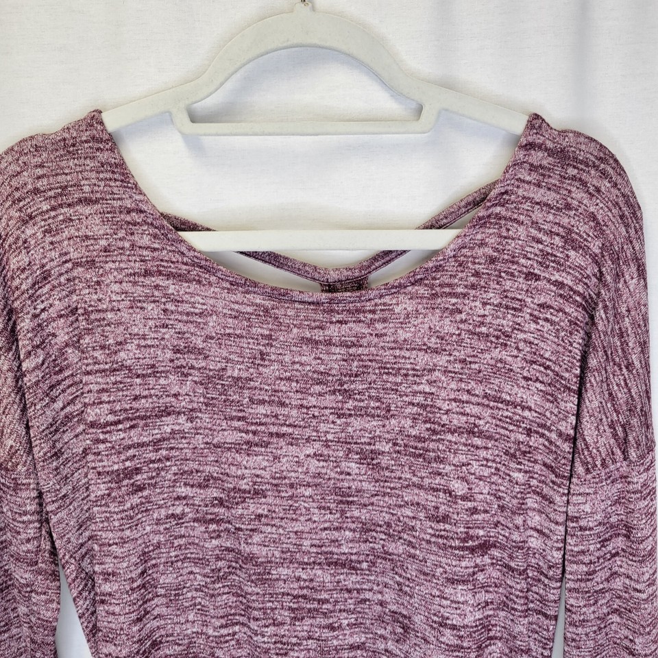 Athleta Women's Small Shirt Top Purple Open Back Long Sleeve | eBay