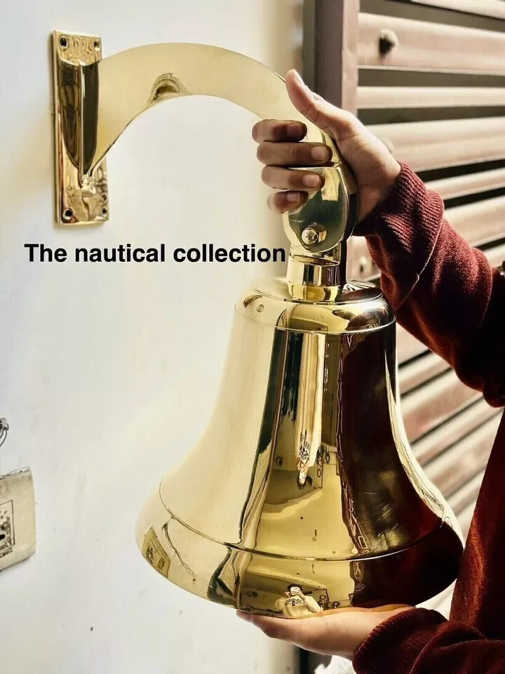 Big Brass Door Bell Wall Hanging Mount bell Nautical Brass Ship Loud ...
