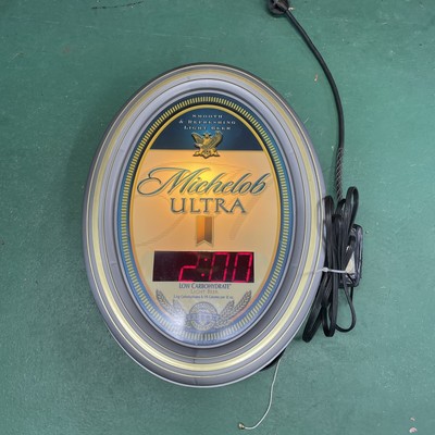 Vintage MICHELOB ULTRA BEER Bar Clock Light Sign 21”x16”x5” Great ...