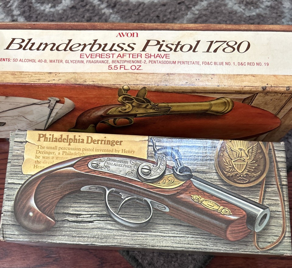 Vintage Avon Blunderbuss 1780 & Pepperbox 1850 & Philadelphia Derringer IN BOX | eBay