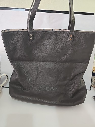 Thirty One Jewell Grey Tote Bag With Polkadot Lining | eBay