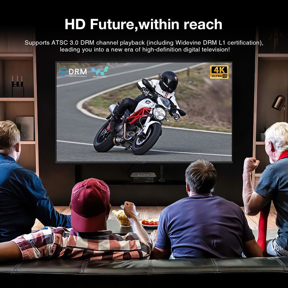 ATSC 3.0 DRM over-the-air OTA Tuner 4K HDTV Box WIFI USB DVR Media ...