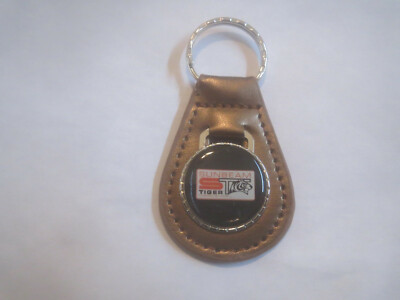 1960's SUNBEAM TIGER VINTAGE LOGO LEATHER KEYCHAIN KEYRING NEW COPPER ...