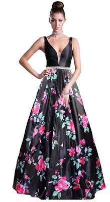 Women's Formal Print Floral V-neck Long Evening Gown prom dress | eBay