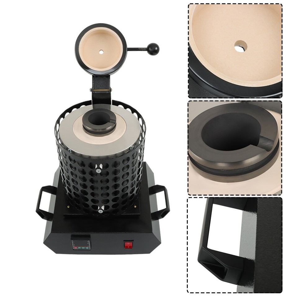 Electric Metal Melting Furnace Forge Kit+Mesh 3KG Crucible For Melt ...