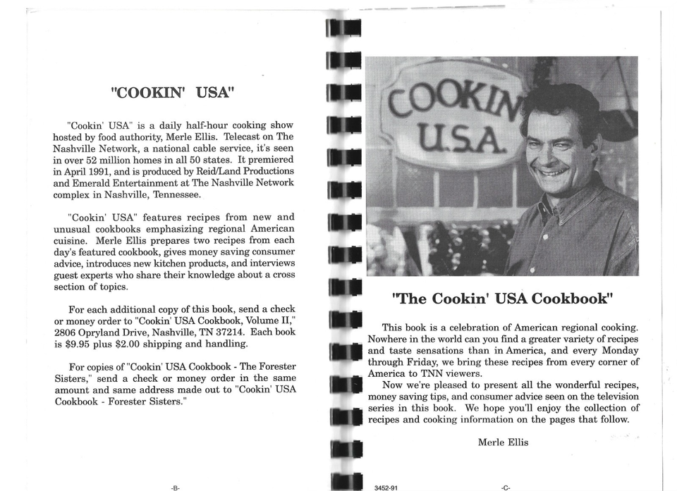 The Cookin' USA Cookbook by Merle Ellis / Plastic Comb Binding / 3452 ...