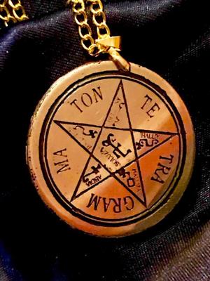 MAGIC PENTAGRAM OF SOLOMON TALISMAN SOLID BRASS Occult Amulet Magick ...