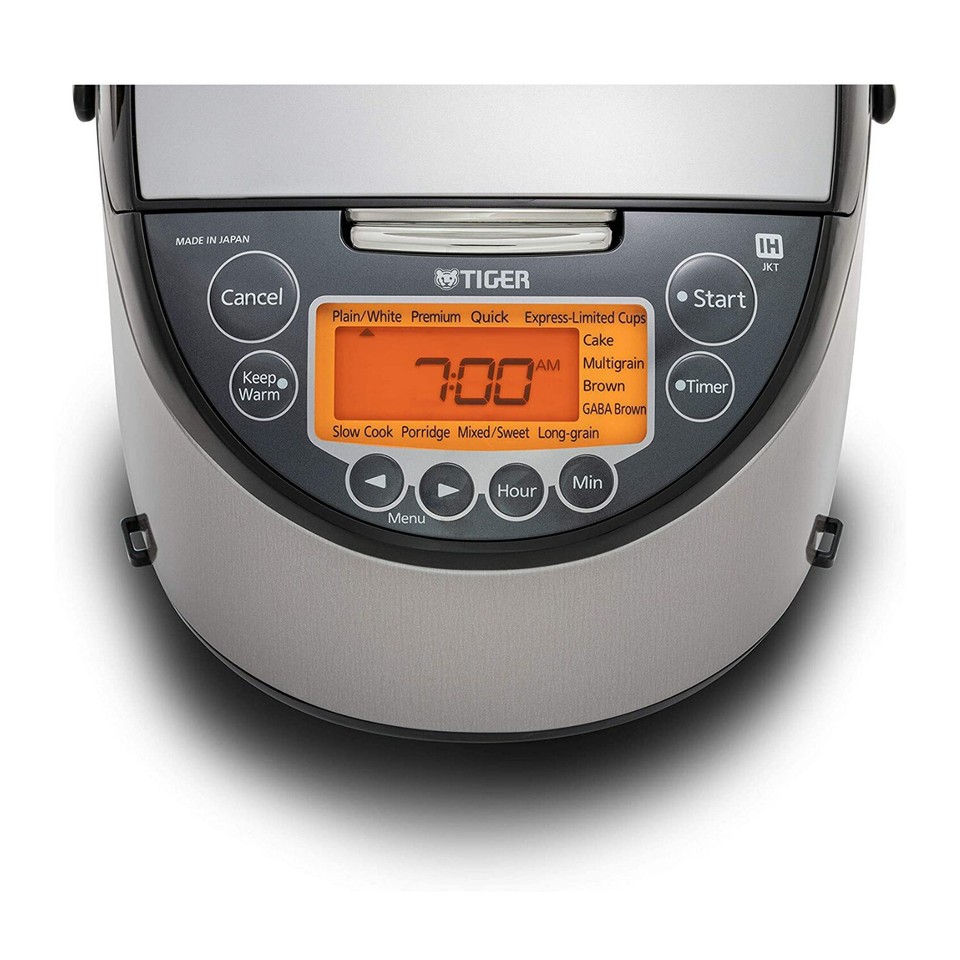 Tiger JKT-D18U 10-Cup Induction Heating Rice Cooker Black and Stainless ...