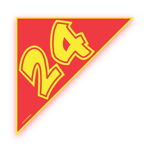 Car Dealer Windshield Oval Model Year Auto Angle Stickers, 2 Digit, Red ...