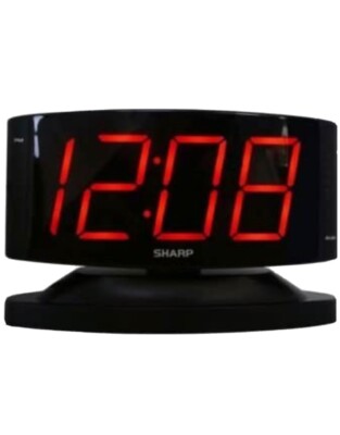Sharp LED Digital Alarm Clock Swivel Base Outlet Powered Simple ...