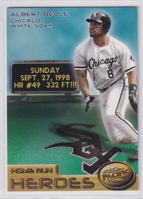 Albert Belle 1998 Pacific Home Run Heroes #5 White Sox b (1011) | eBay