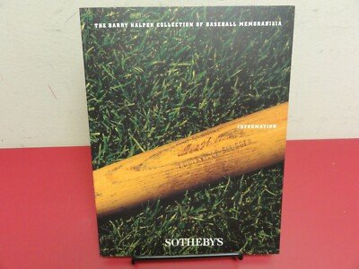 Sotheby's Barry Halper Collection of Baseball Memorabilia PB 1999 | eBay