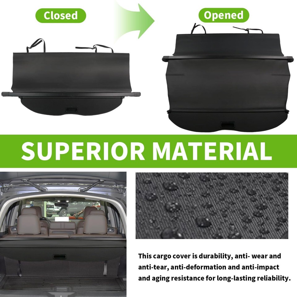 For 2023-2025 Honda Pilot Cargo Cover Rear Trunk Privacy Cover ...