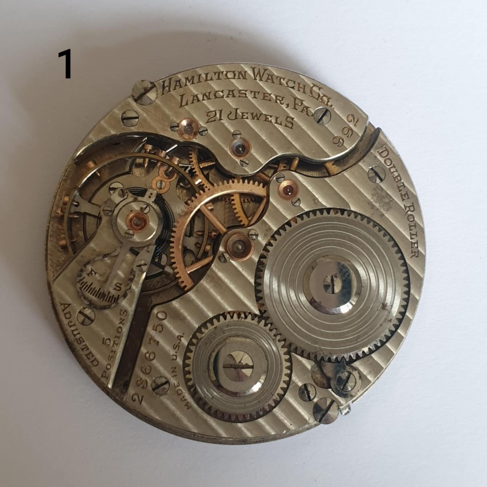 Hamilton pocket watch movement size 16, Jewels 21, pos. 5 | eBay