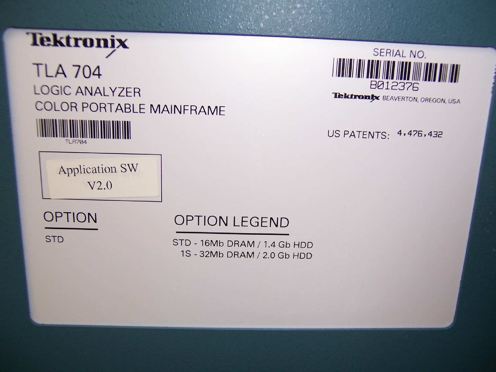 7846 TEKTRONIX TLA704 LOGIC ANALYZER COLOR PORTABLE MAINFRAME WINDOWS ...