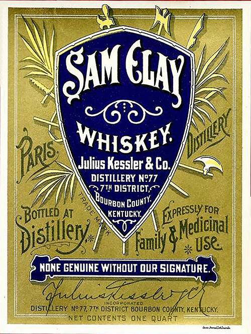 Vintage Sam Clay bourbon whiskey vintage label reproduction steel sign ...