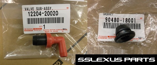 Genuine Toyota 4runner Lexus Es250 PCV Valve & Grommet OEM 9048018001 ...