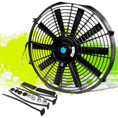 14" High Performance 12V Electric Slim Radiator Cooling Fan w/Mounting ...
