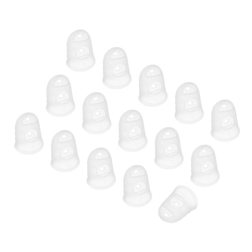 Light White Silicone Finger Tips Protectors Breathable Caps, XL, 15 Pcs ...